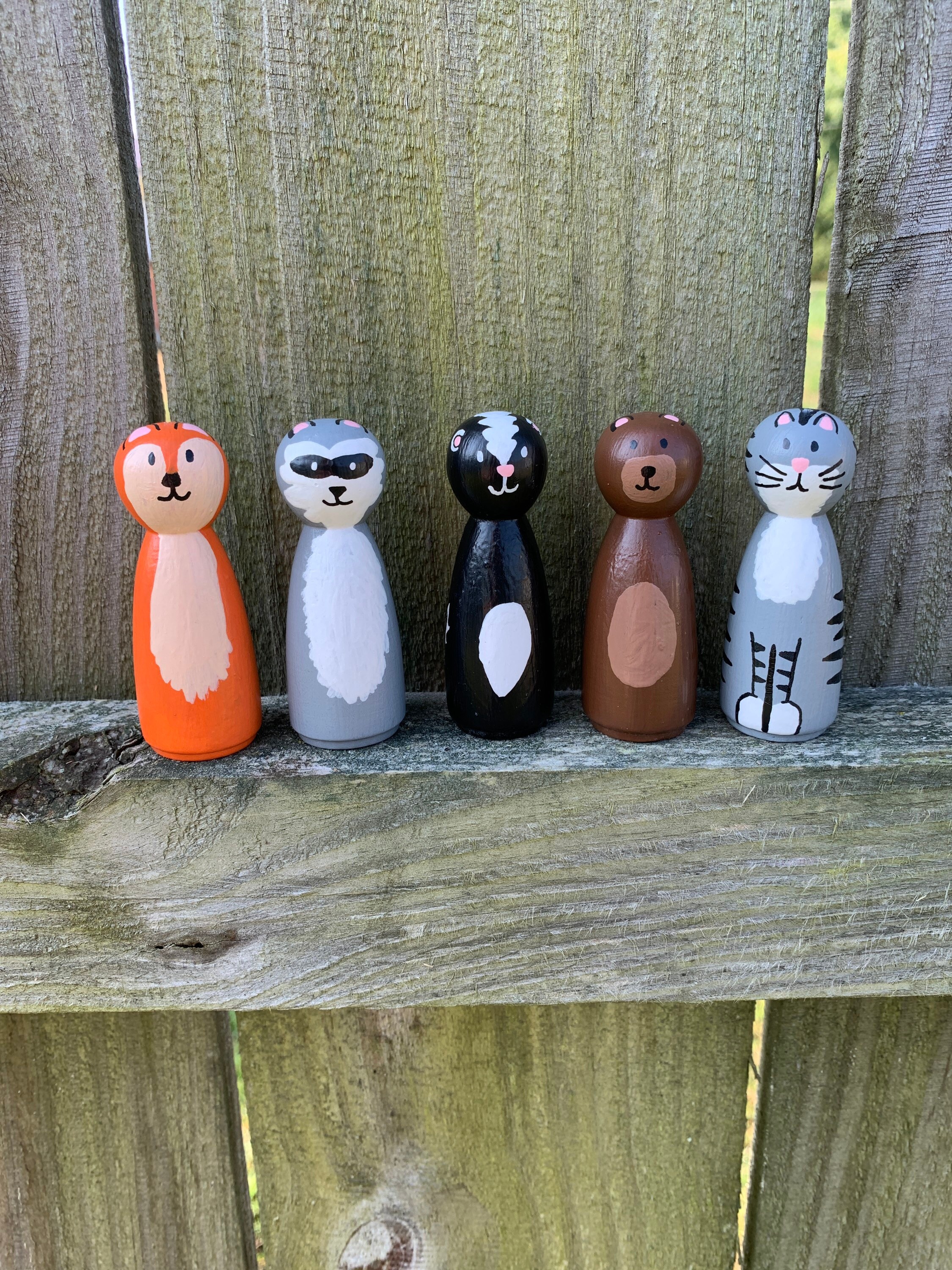 Woodland Animal Peg Dolls | Etsy