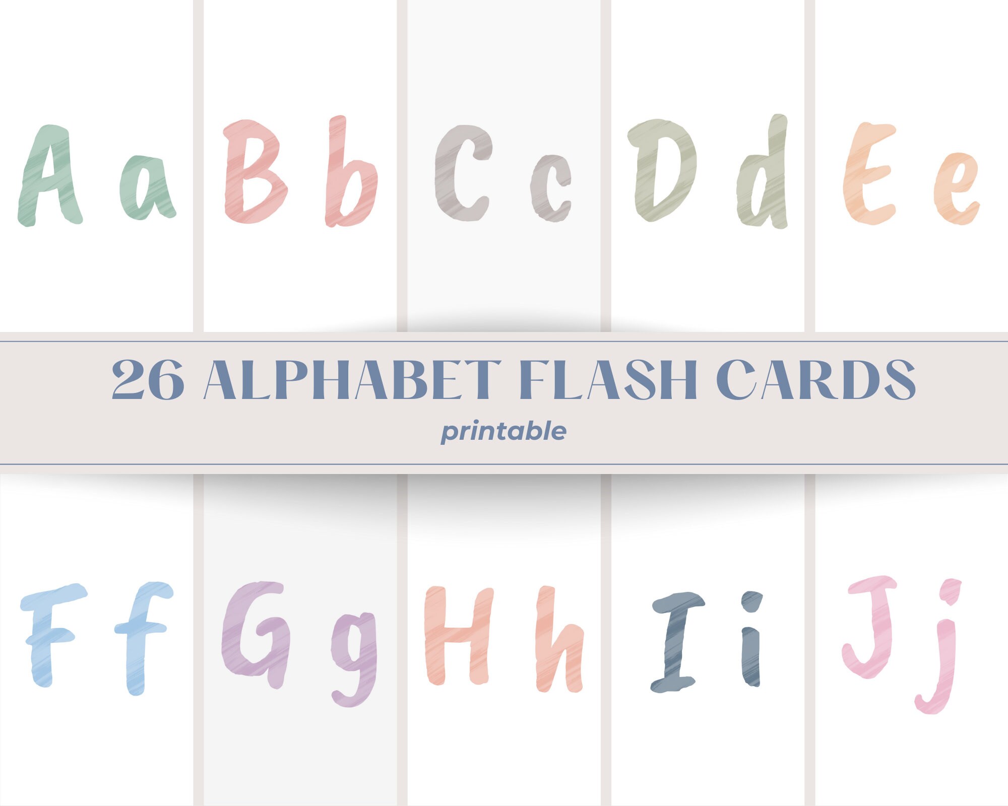 26 Alphabet Flash Cards Rainbow Homeschool Preschool - Etsy