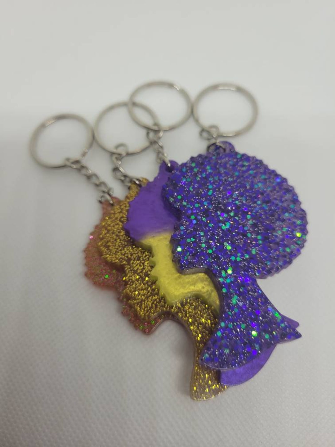 Afro Woman Keychain Black Woman Afro Keychain - Etsy