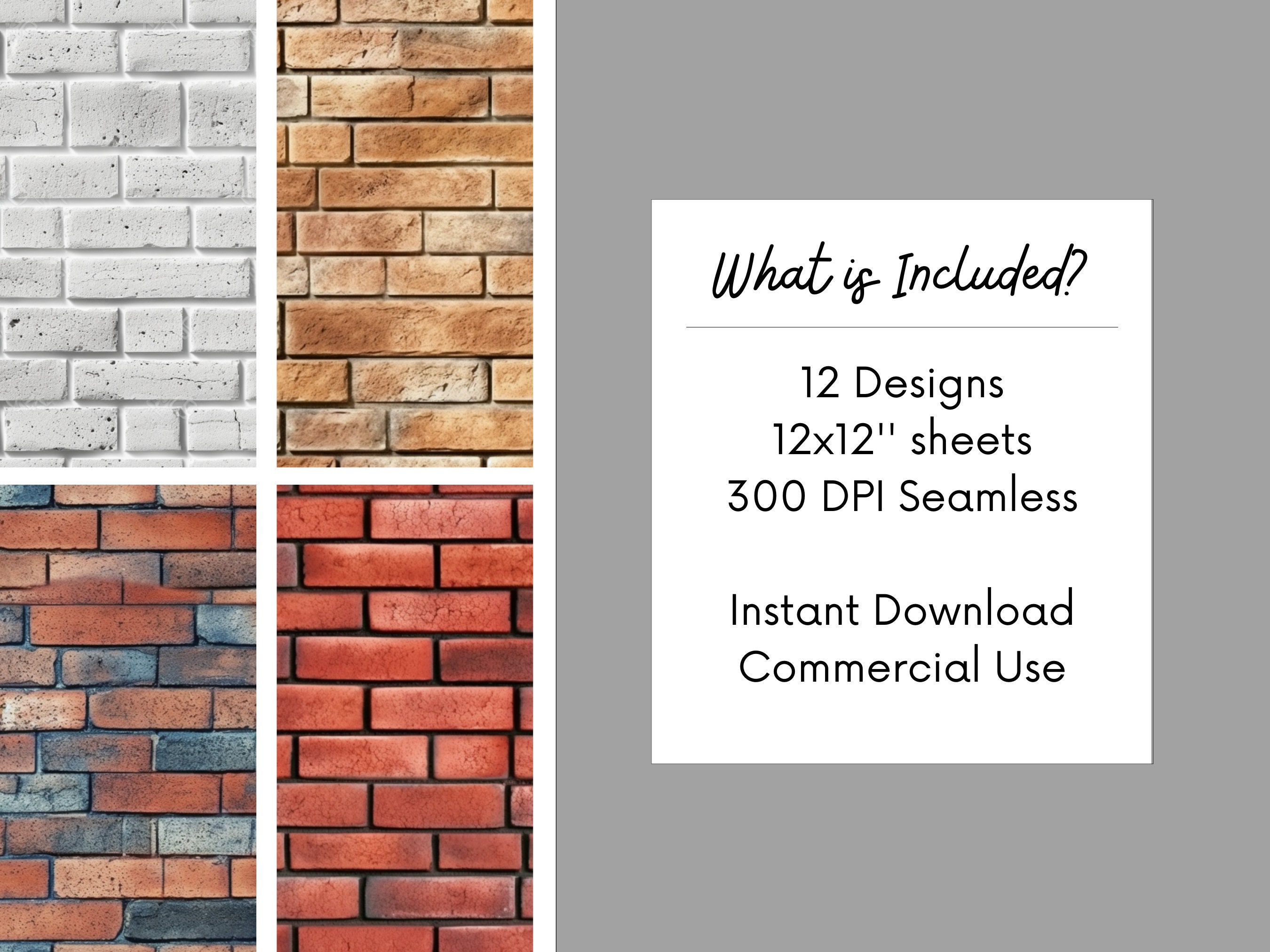 Brick Background Seamless Pattern Digital Paper Bricks Scrapbook Papers ...