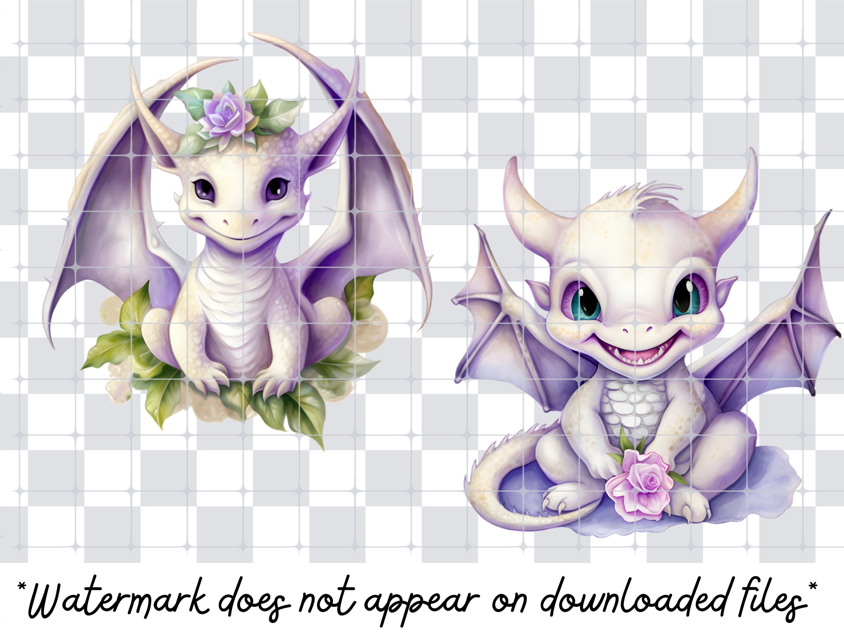 Watercolor Baby Dragon Clipart PNG Format Commercial Use Instant ...