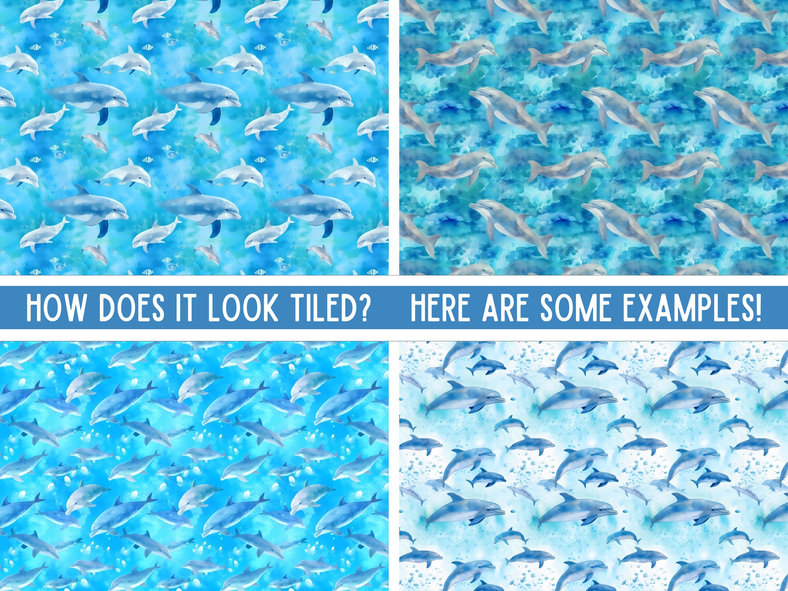 Dolphin Seamless Pattern Digital Paper | Dolphins Scrapbook Papers ...