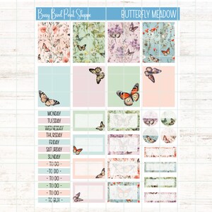Butterfly Weekly Printable Planner Stickers, Vertical EC Sticker Kit ...