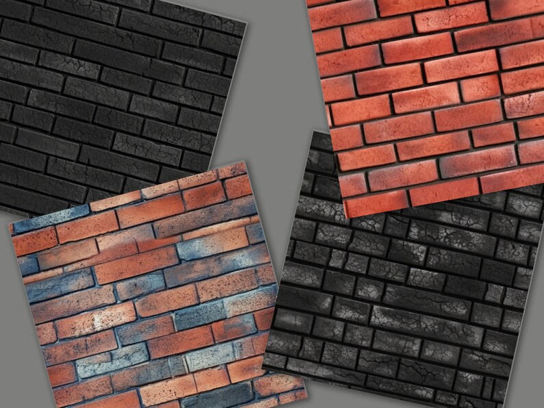 Brick Background Seamless Pattern Digital Paper Bricks Scrapbook Papers ...