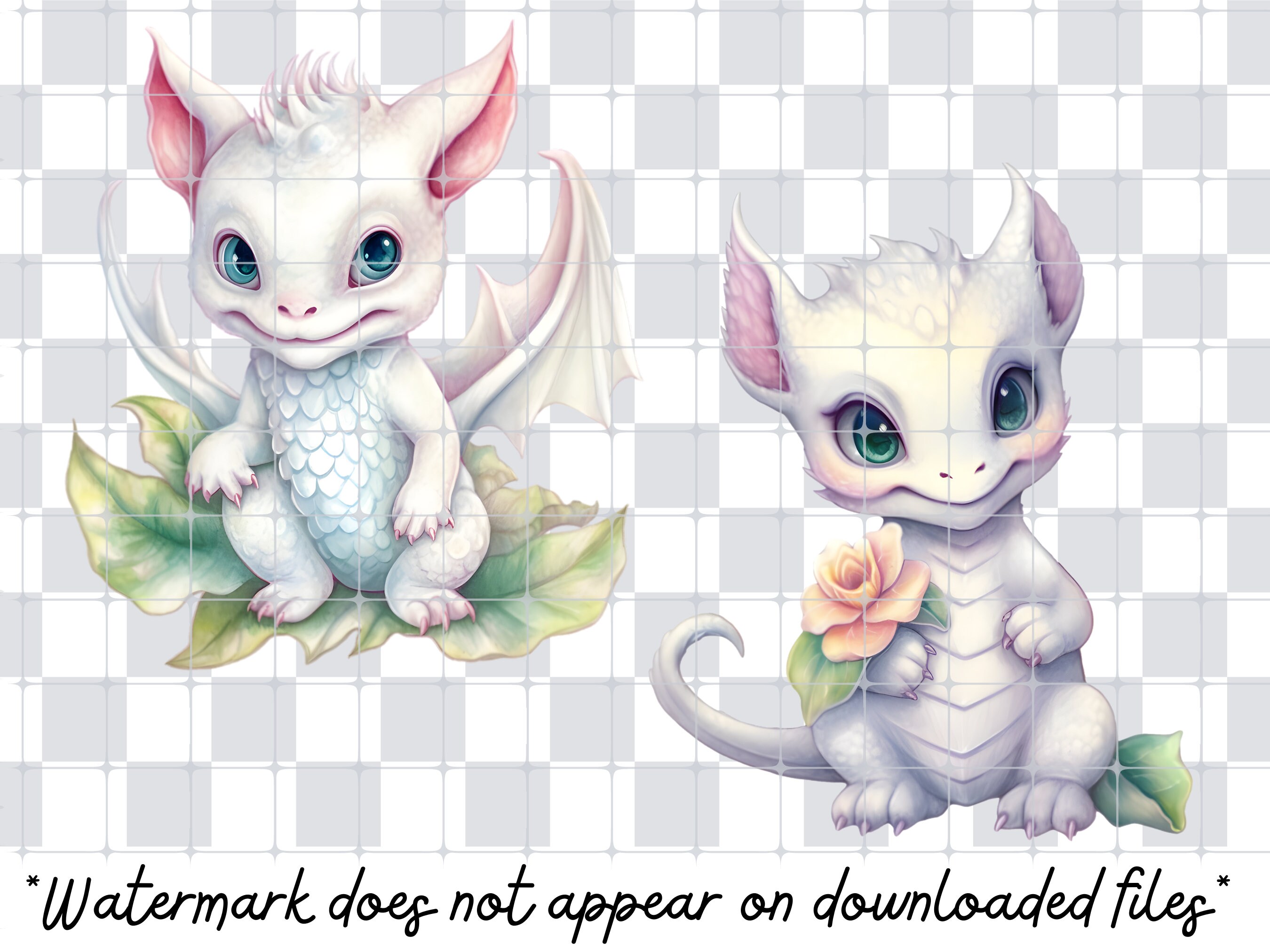 Watercolor Baby Dragon Clipart PNG Format Commercial Use Instant ...