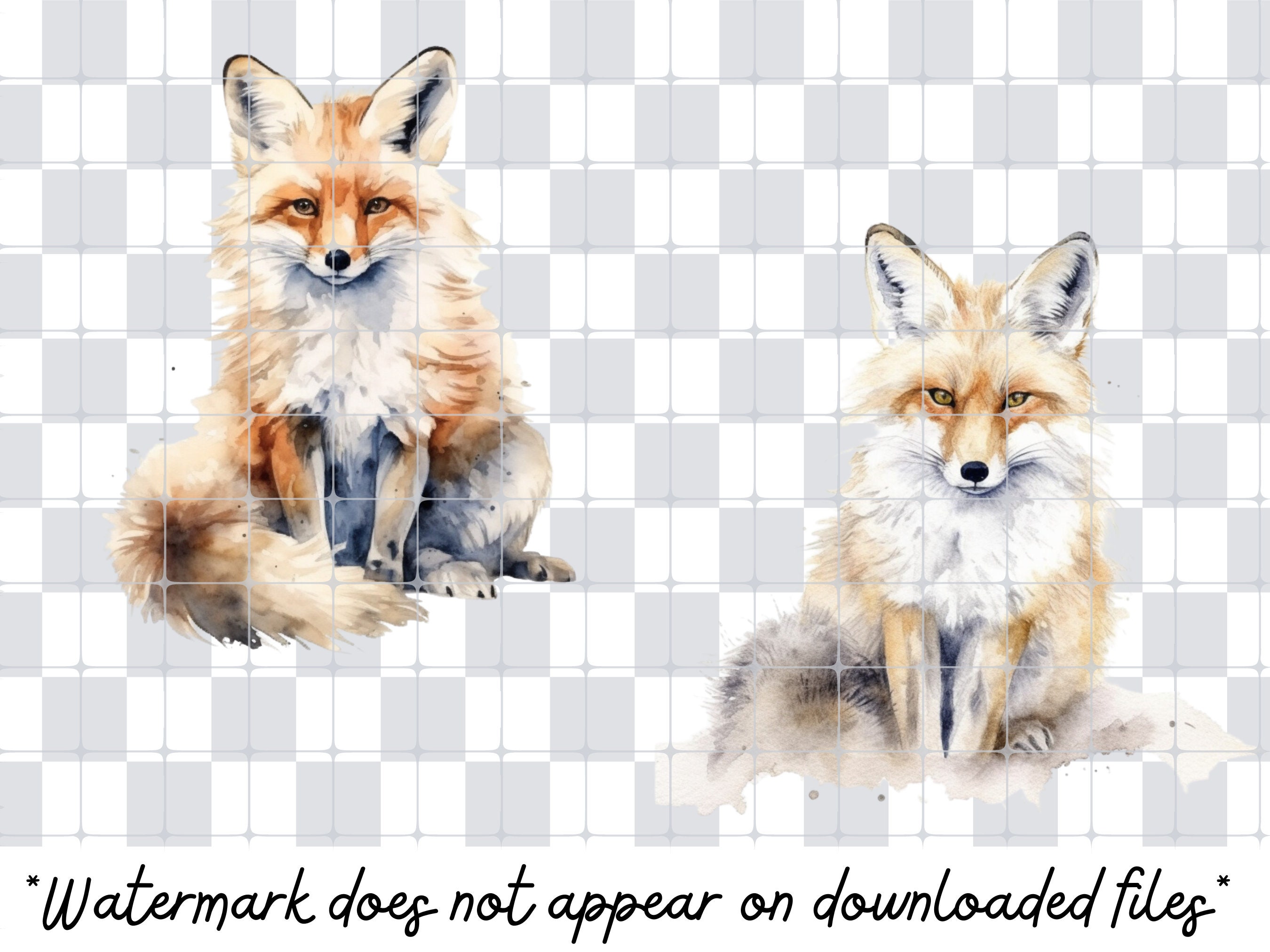 Watercolor Fox Clipart PNG Format Commercial Use Instant Download ...
