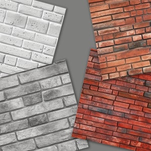 Brick Background Seamless Pattern Digital Paper Bricks Scrapbook Papers ...