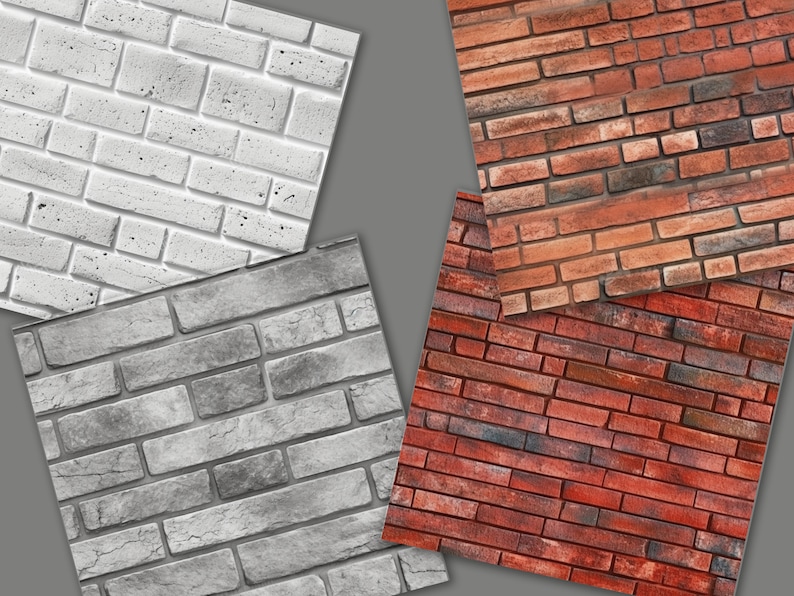 Brick Background Seamless Pattern Digital Paper Bricks Scrapbook Papers ...