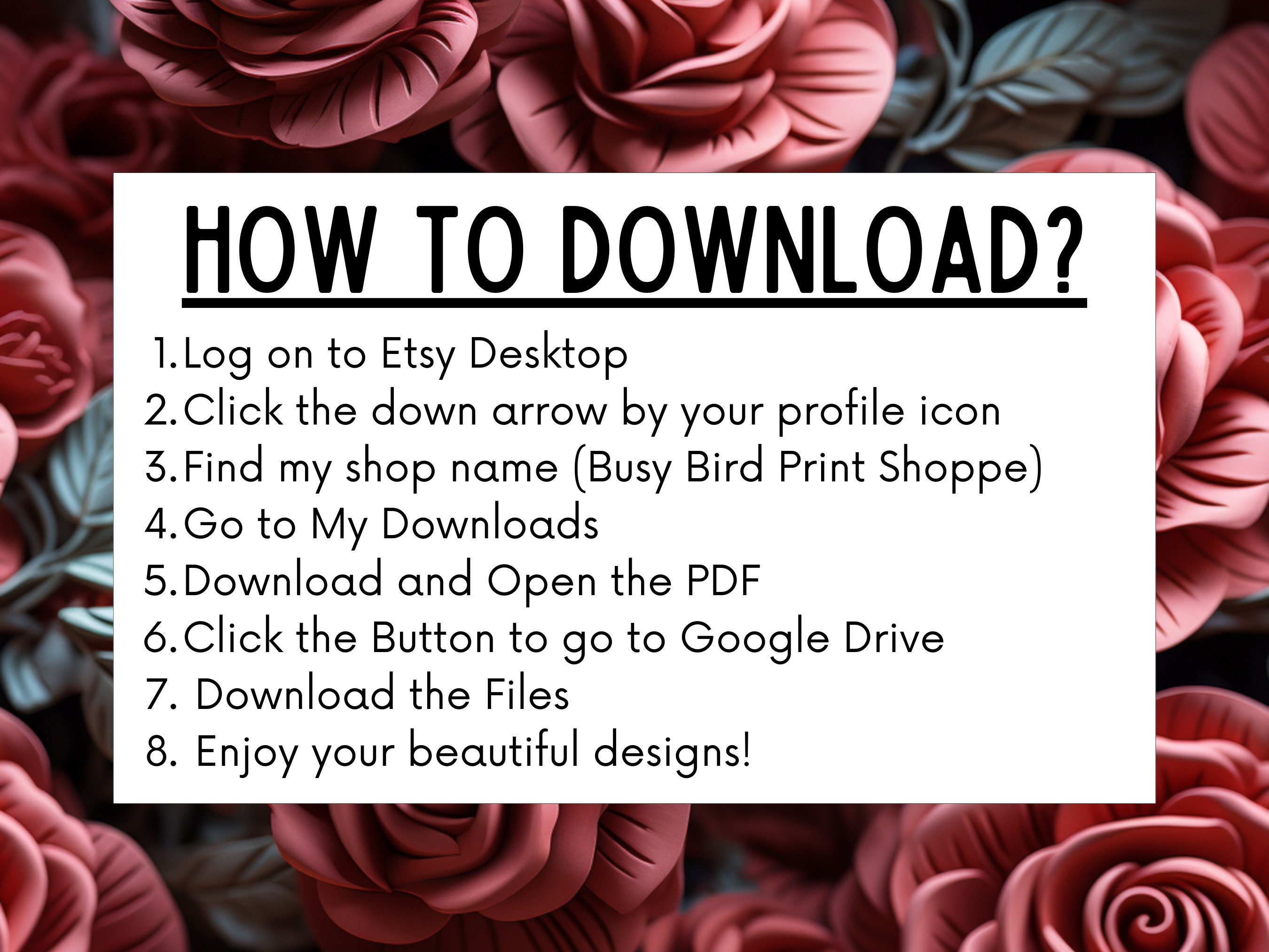 3D Red Roses Seamless Pattern Digital Paper Floral Scrapbook Papers ...