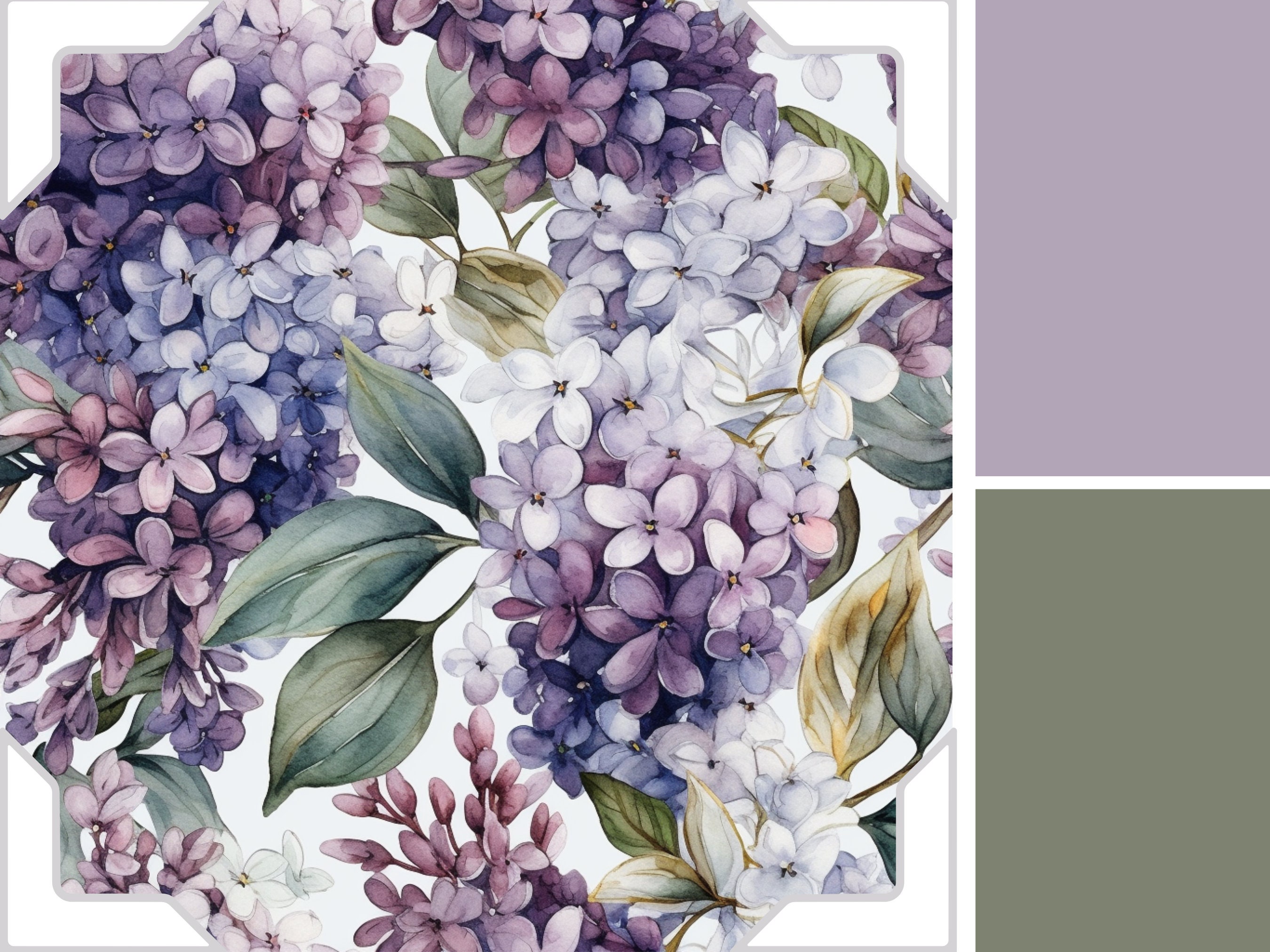 Lilacs Seamless Pattern Digital Paper Lilac Flowers Scrapbook Papers ...