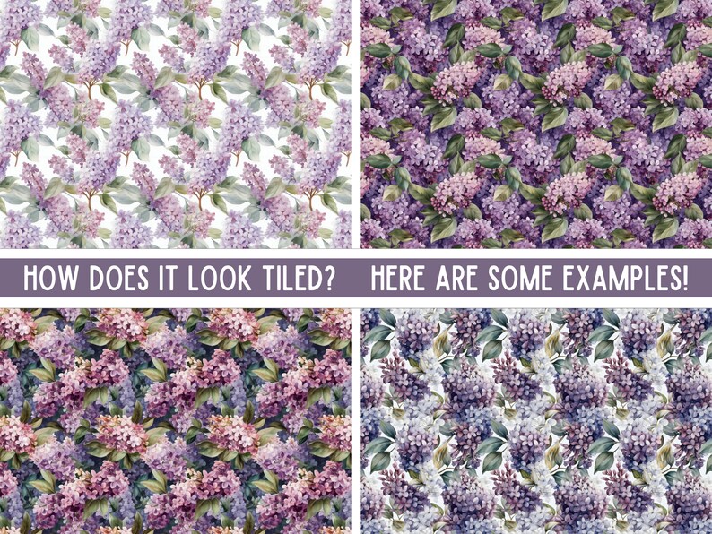 Lilacs Seamless Pattern Digital Paper Lilac Flowers Scrapbook Papers ...
