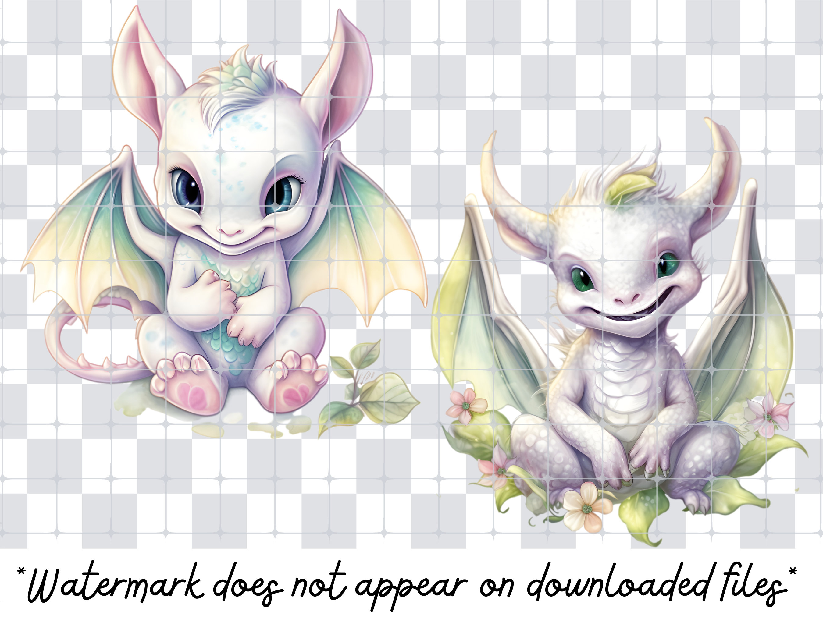 Watercolor Baby Dragon Clipart PNG Format Commercial Use Instant ...