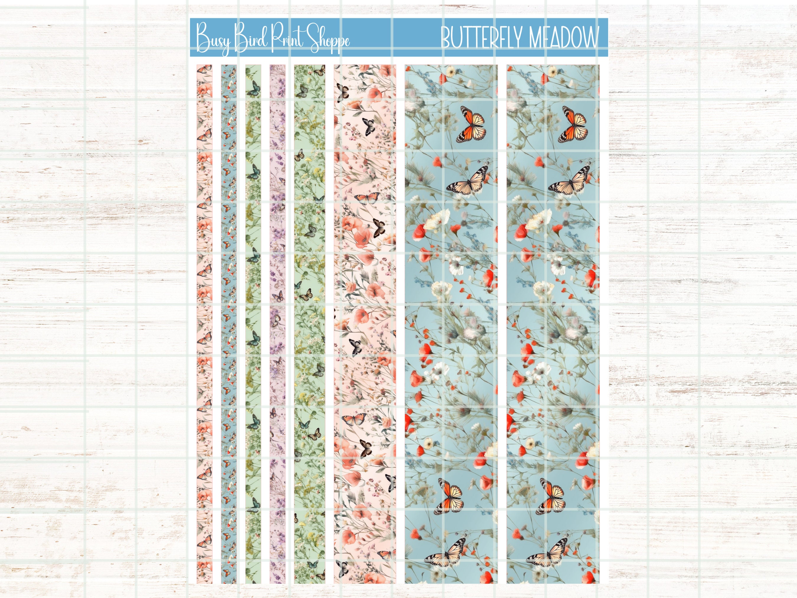 Butterfly Weekly Printable Planner Stickers, Vertical EC Sticker Kit ...