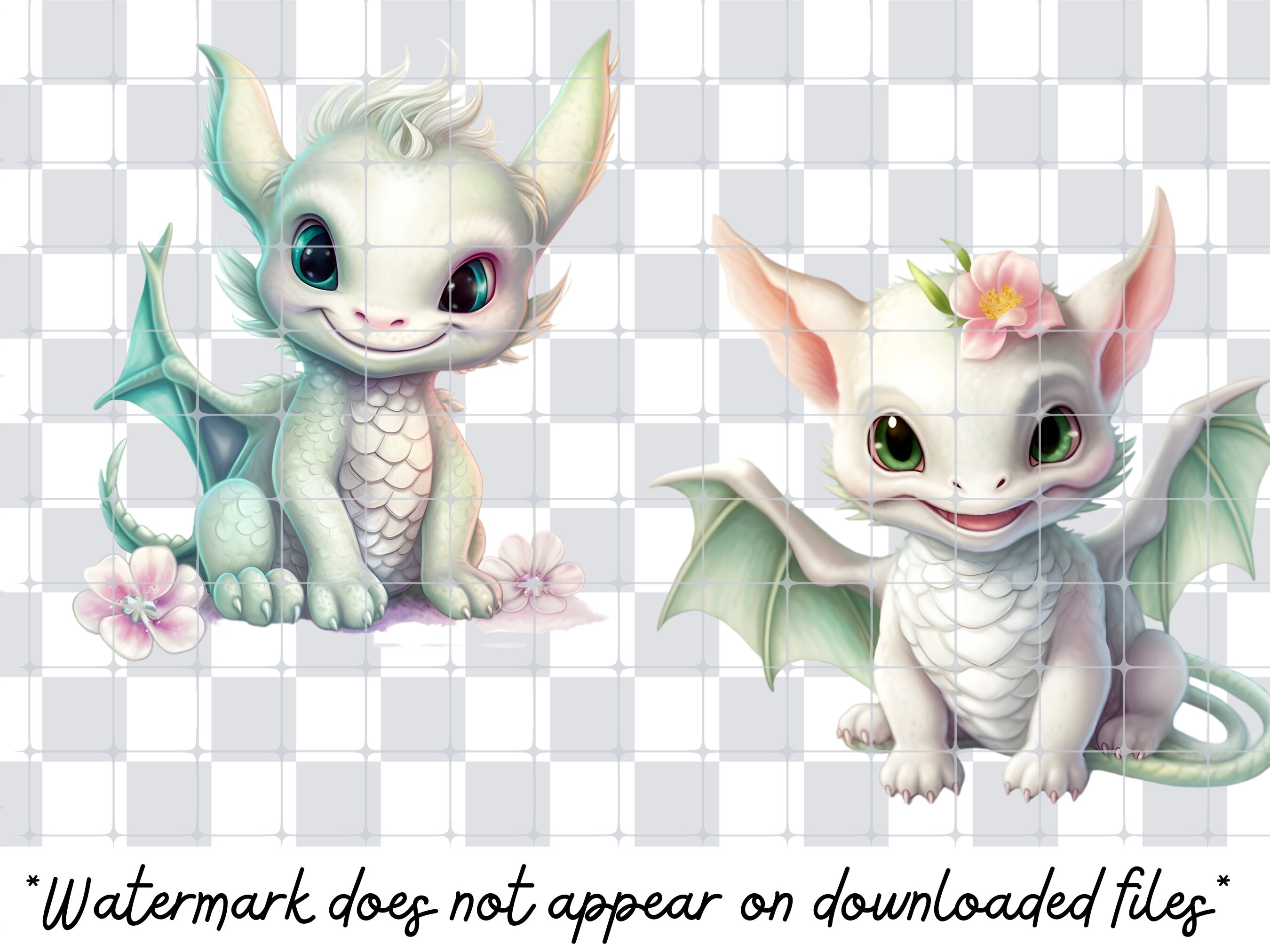 Watercolor Baby Dragon Clipart PNG Format Commercial Use Instant ...