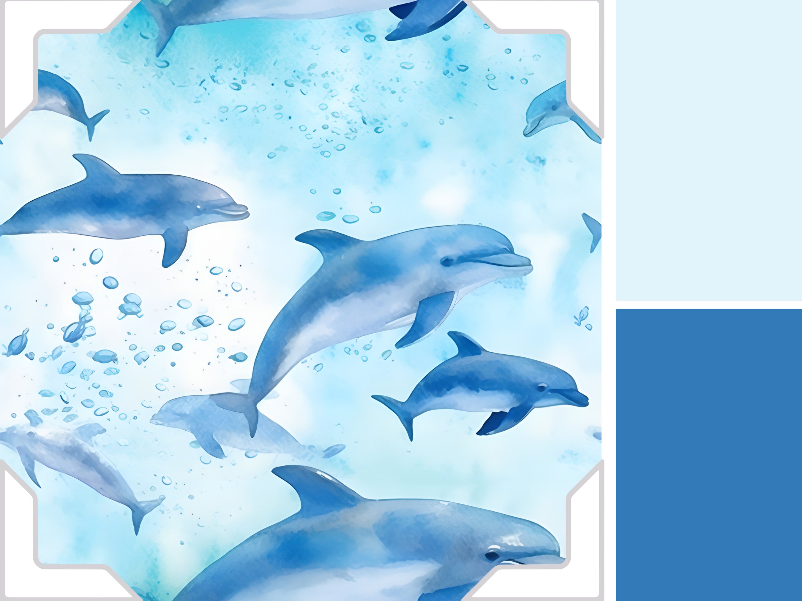 Dolphin Seamless Pattern Digital Paper | Dolphins Scrapbook Papers ...