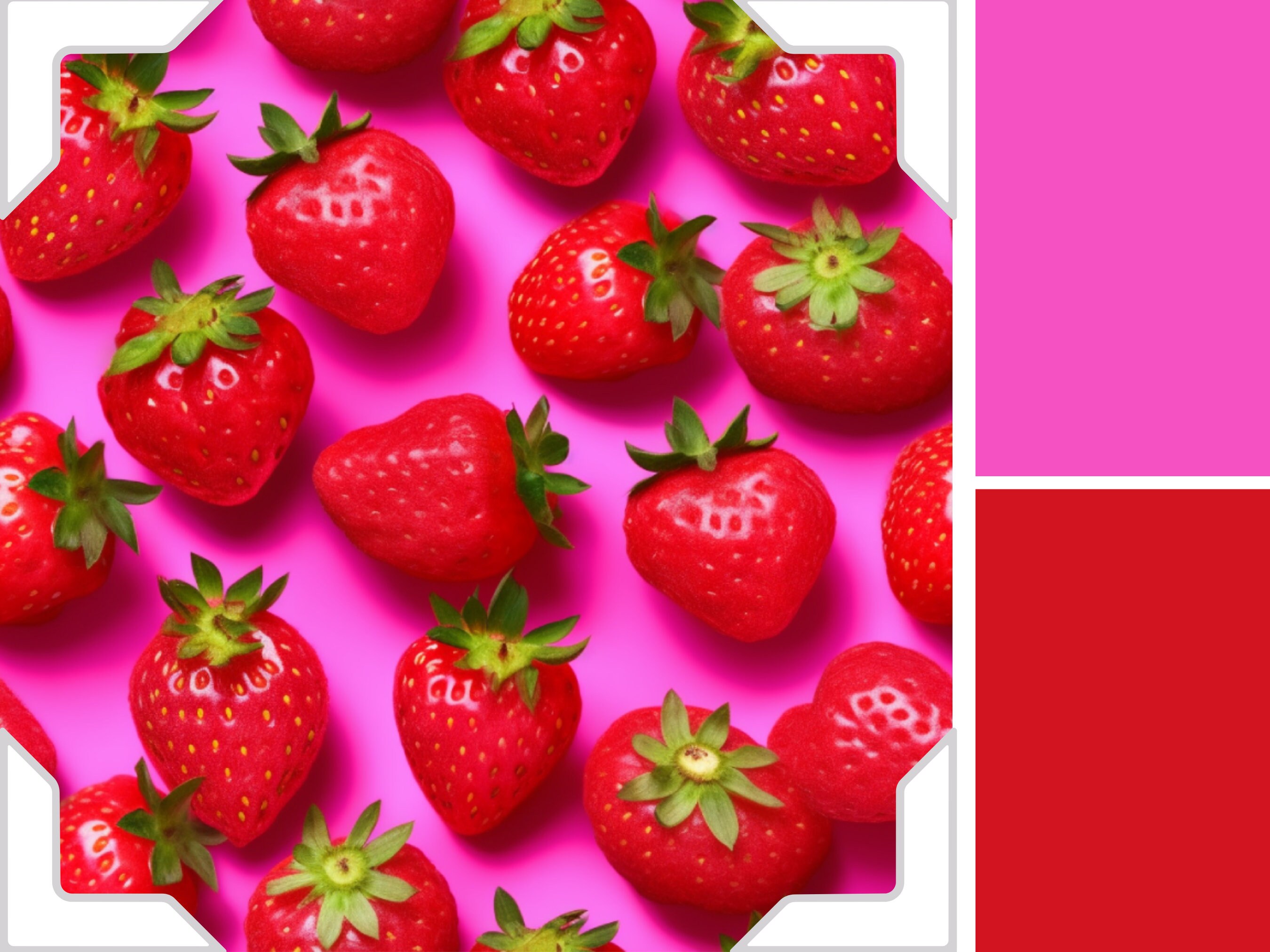 Vivid Strawberry Seamless Pattern Digital Paper Neon Strawberries ...