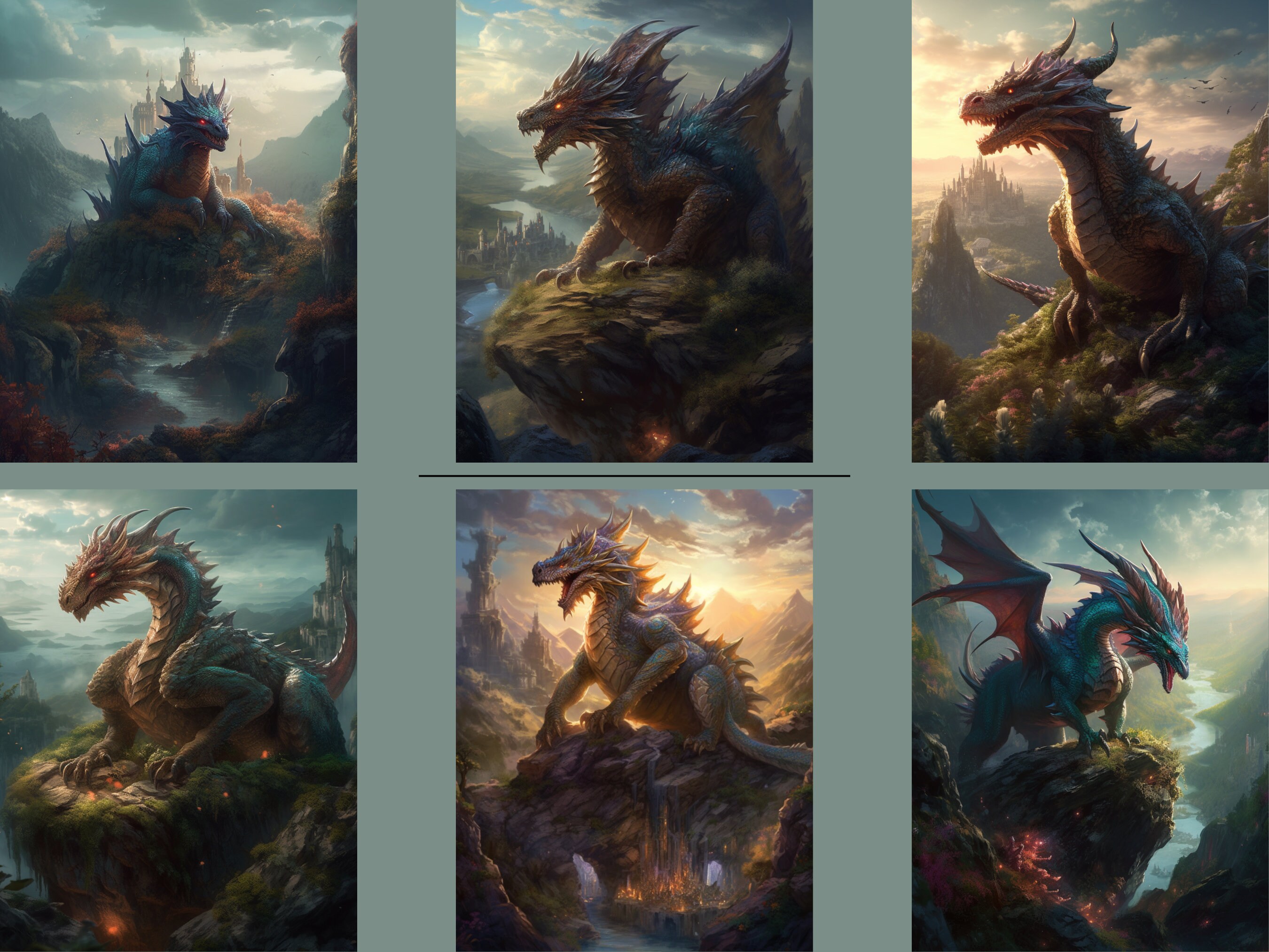 Printable Fantasy Dragon Digital Paper Magical Dragons Letter - Etsy