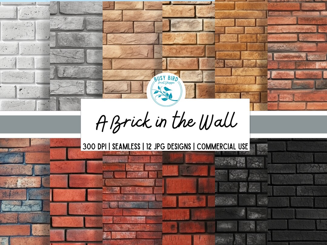 Brick Background Seamless Pattern Digital Paper Bricks Scrapbook Papers ...