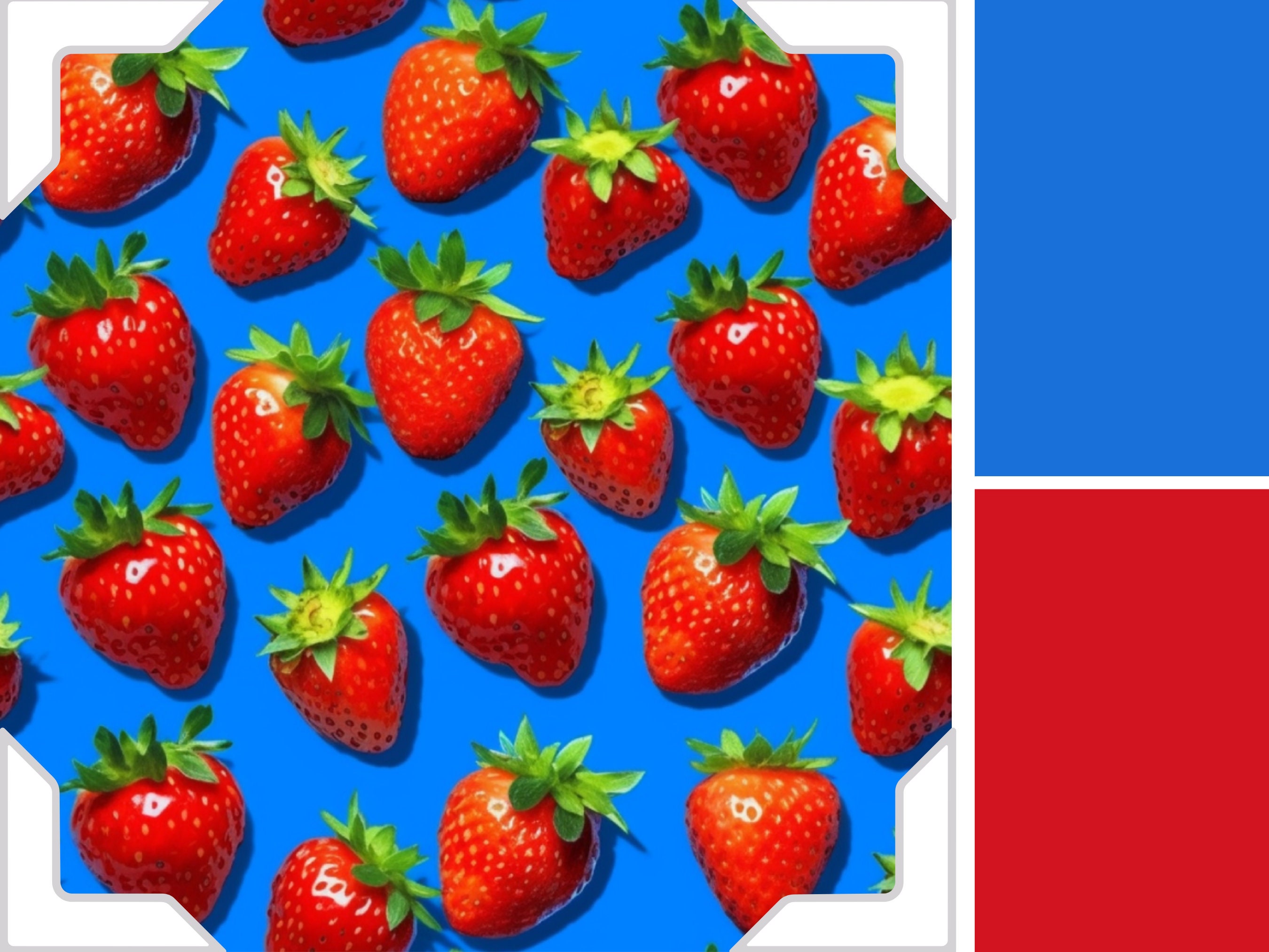 Vivid Strawberry Seamless Pattern Digital Paper Neon Strawberries ...