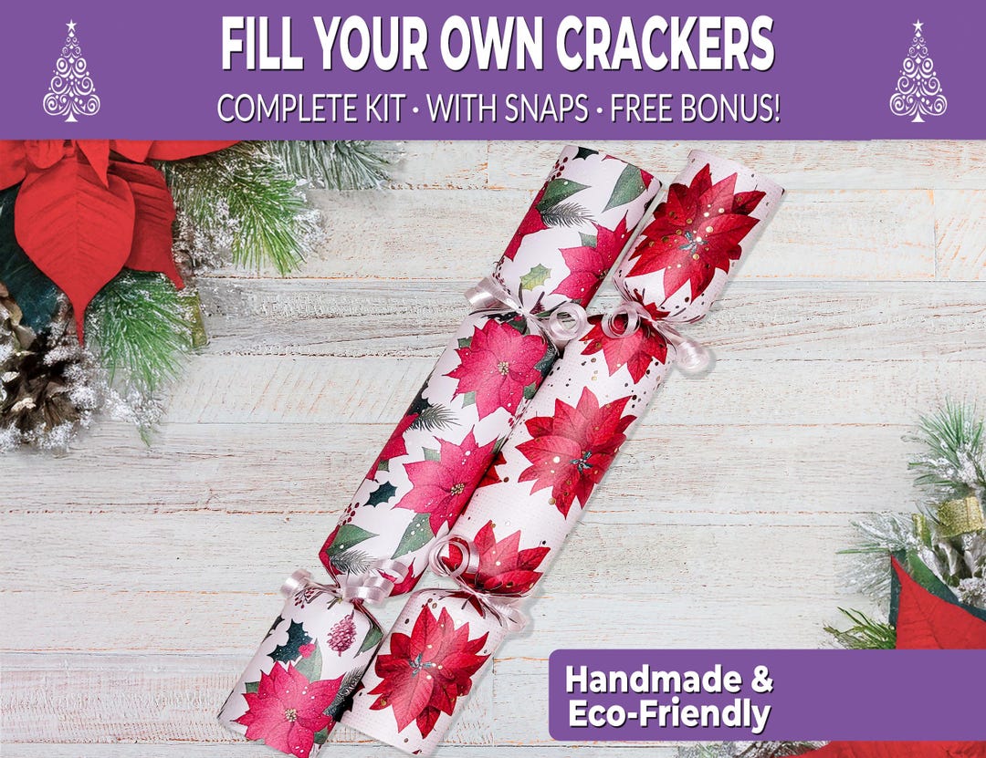 6 Eco Friendly Christmas Crackers W/ Snaps. Fill Your Own DIY Christmas ...