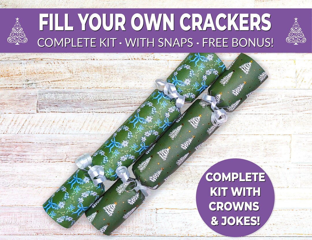 6 Eco Friendly Christmas Crackers W/ Snaps. Fill Your Own DIY Christmas ...