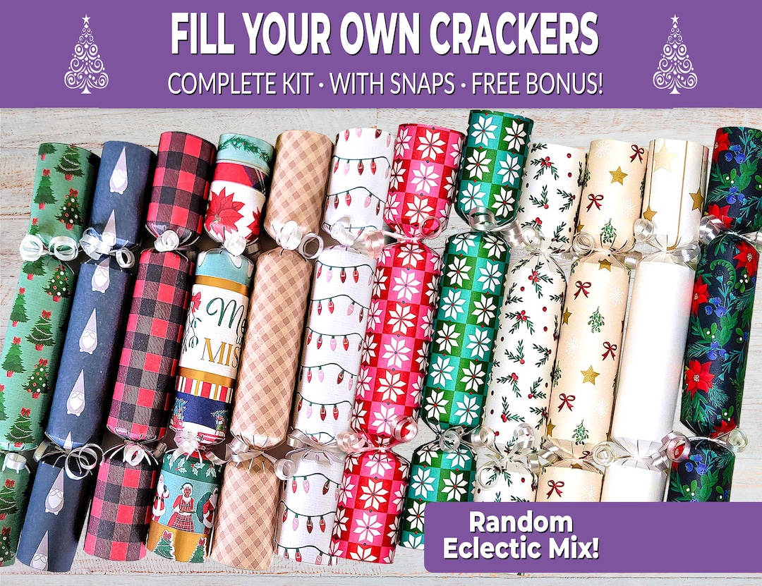 6 Eco Friendly Eclectic Random Christmas Crackers W/ Snaps. Fill Your ...