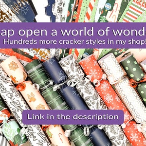 6 Traditional Christmas Crackers W/ Snaps. Fill Your Own DIY British ...