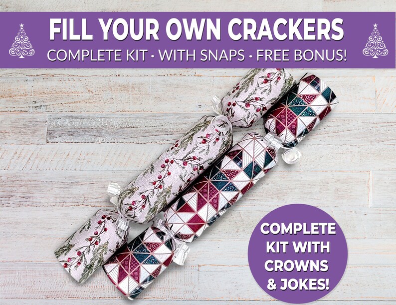 6 Eco Friendly Christmas Crackers W/ Snaps. Fill Your Own DIY Christmas ...