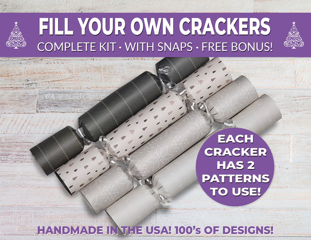 6 Eco Friendly Christmas Crackers W/ Snaps. Fill Your Own DIY Christmas ...