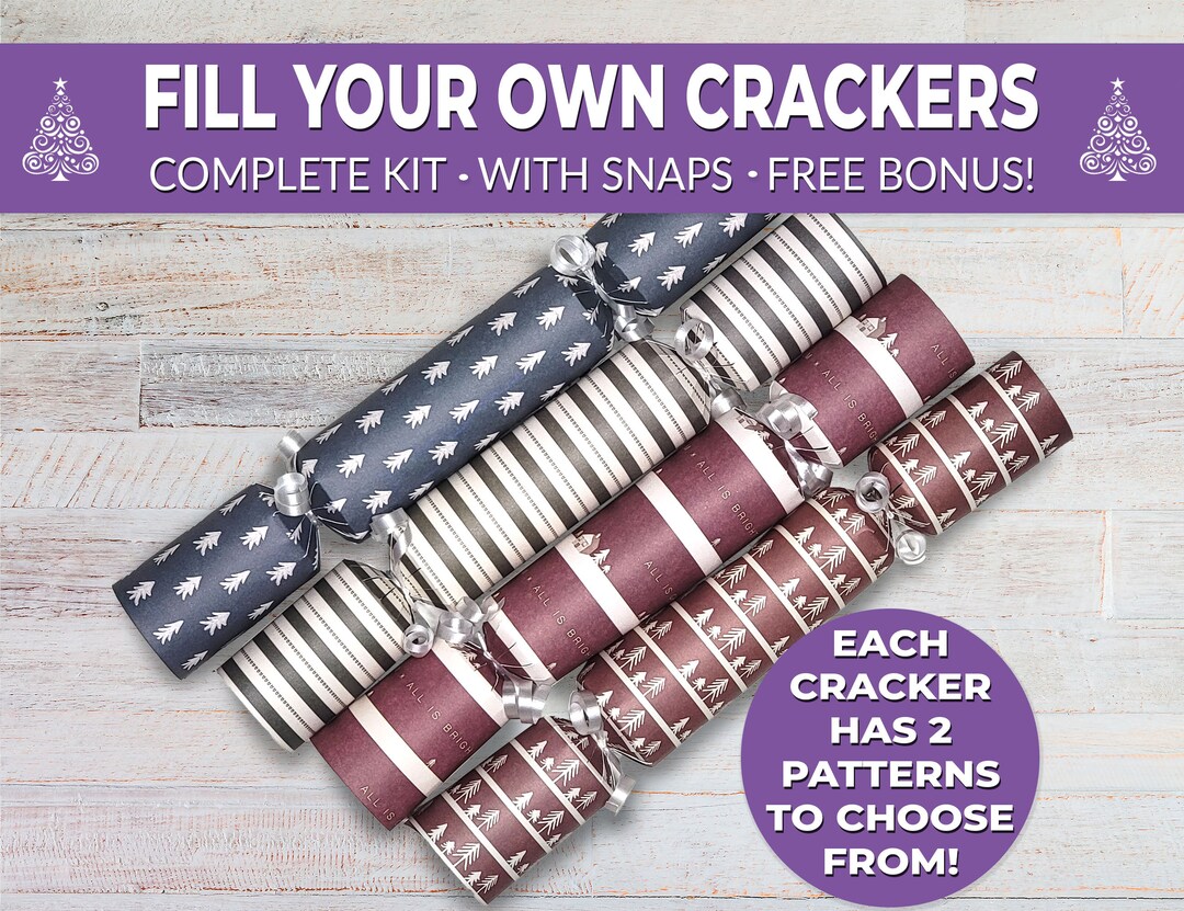 6 Eco Friendly Christmas Crackers W/ Snaps. Fill Your Own DIY Christmas ...