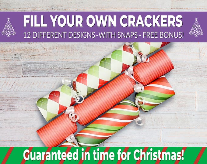 6 DIY Eco Friendly Christmas Crackers W/ Snaps, Fill Your Own Crackers ...