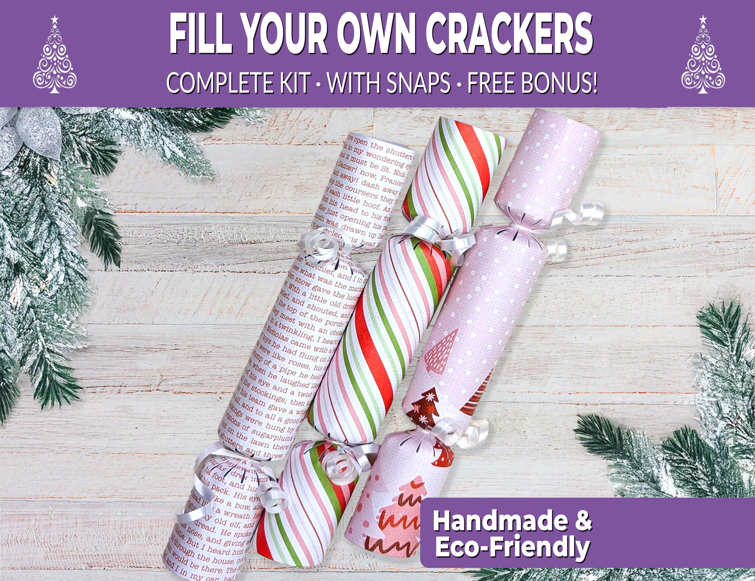 6 Traditional Christmas Crackers W/ Snaps. Fill Your Own DIY British ...