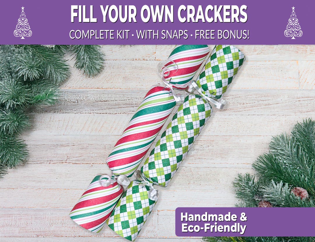 DIY Christmas Cracker Kit: Eco-friendly Red & Green - Includes Snaps ...