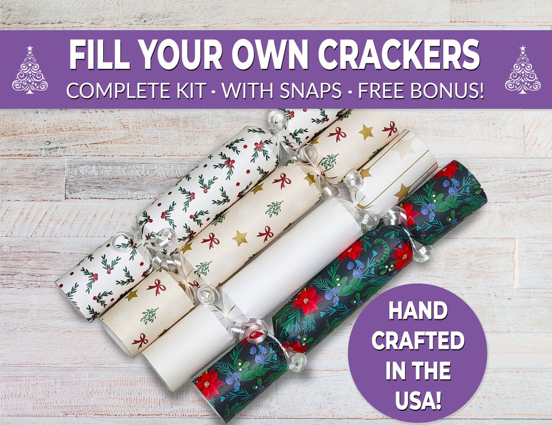 6 Eco Friendly Christmas Crackers W/ Snaps. Fill Your Own DIY Christmas ...
