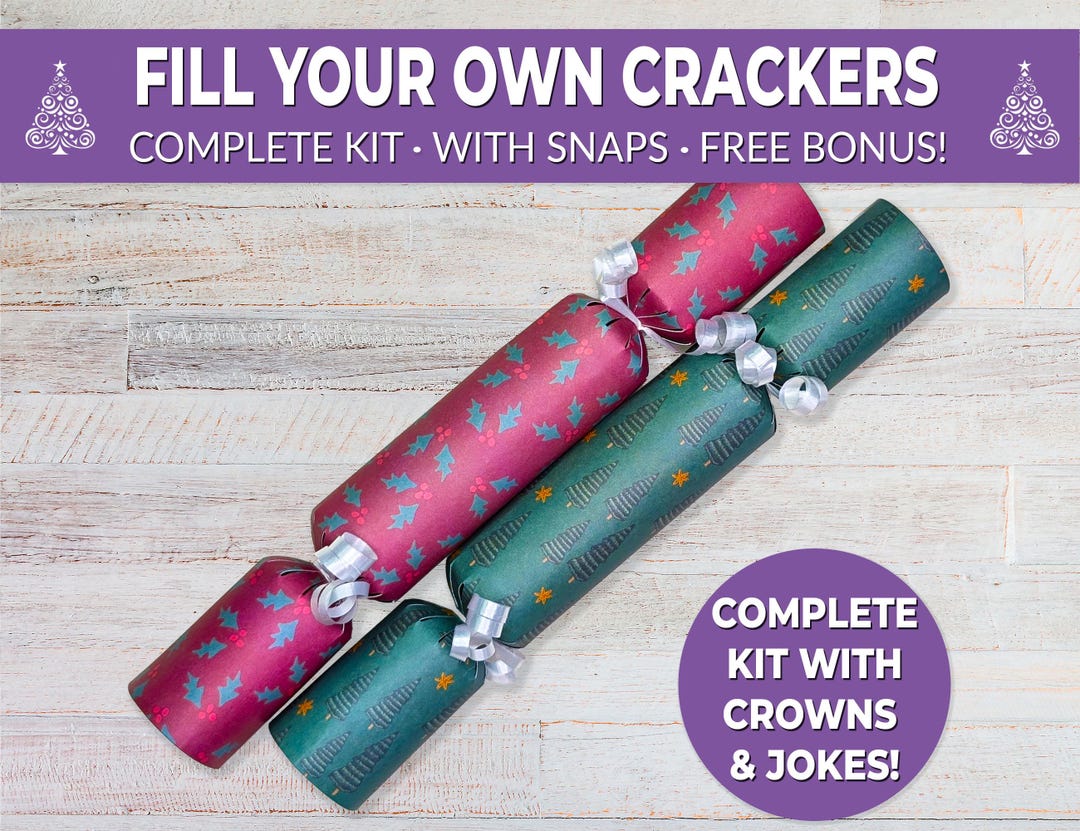 6 Eco Friendly Christmas Crackers W/ Snaps. Fill Your Own DIY Christmas ...