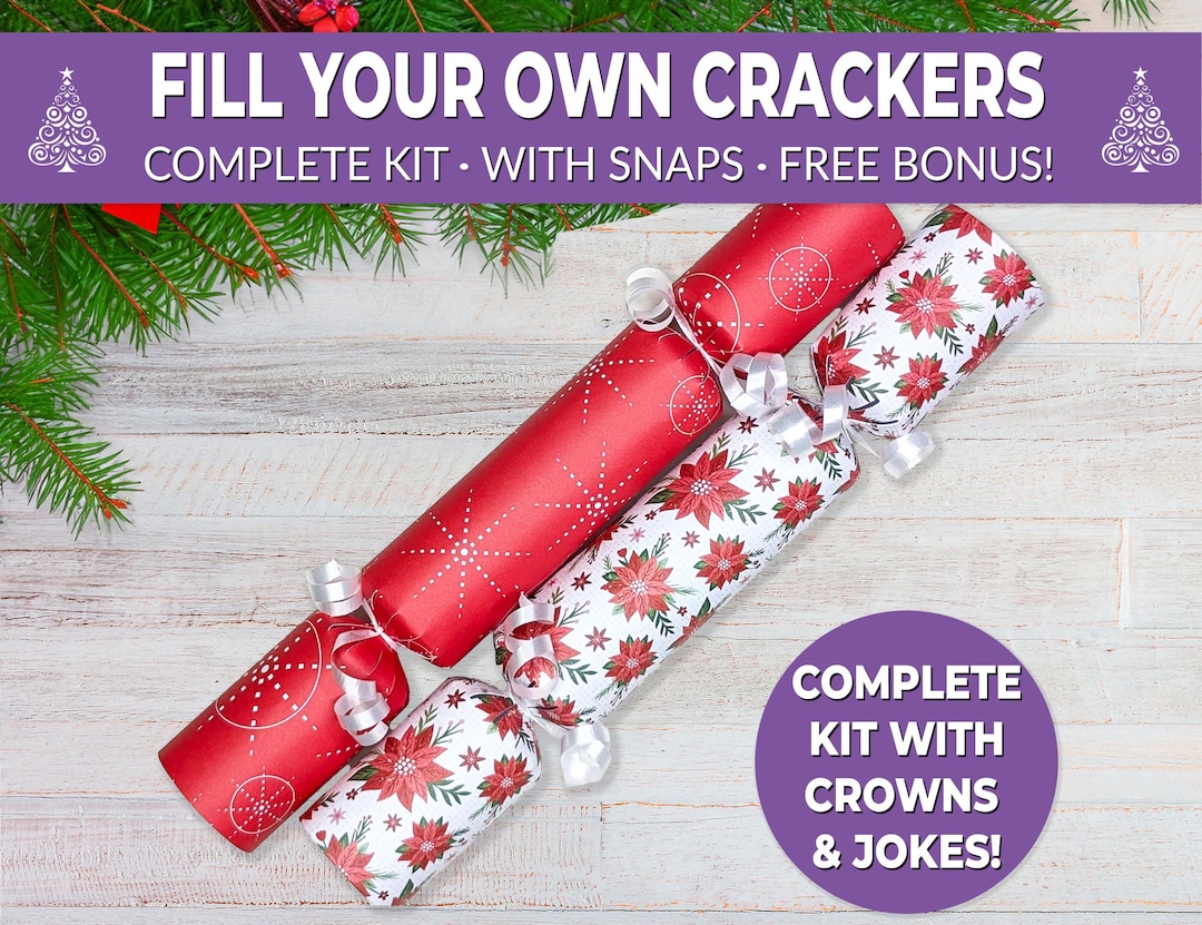 6 Eco Friendly Christmas Crackers W/ Snaps. Fill Your Own DIY Christmas ...