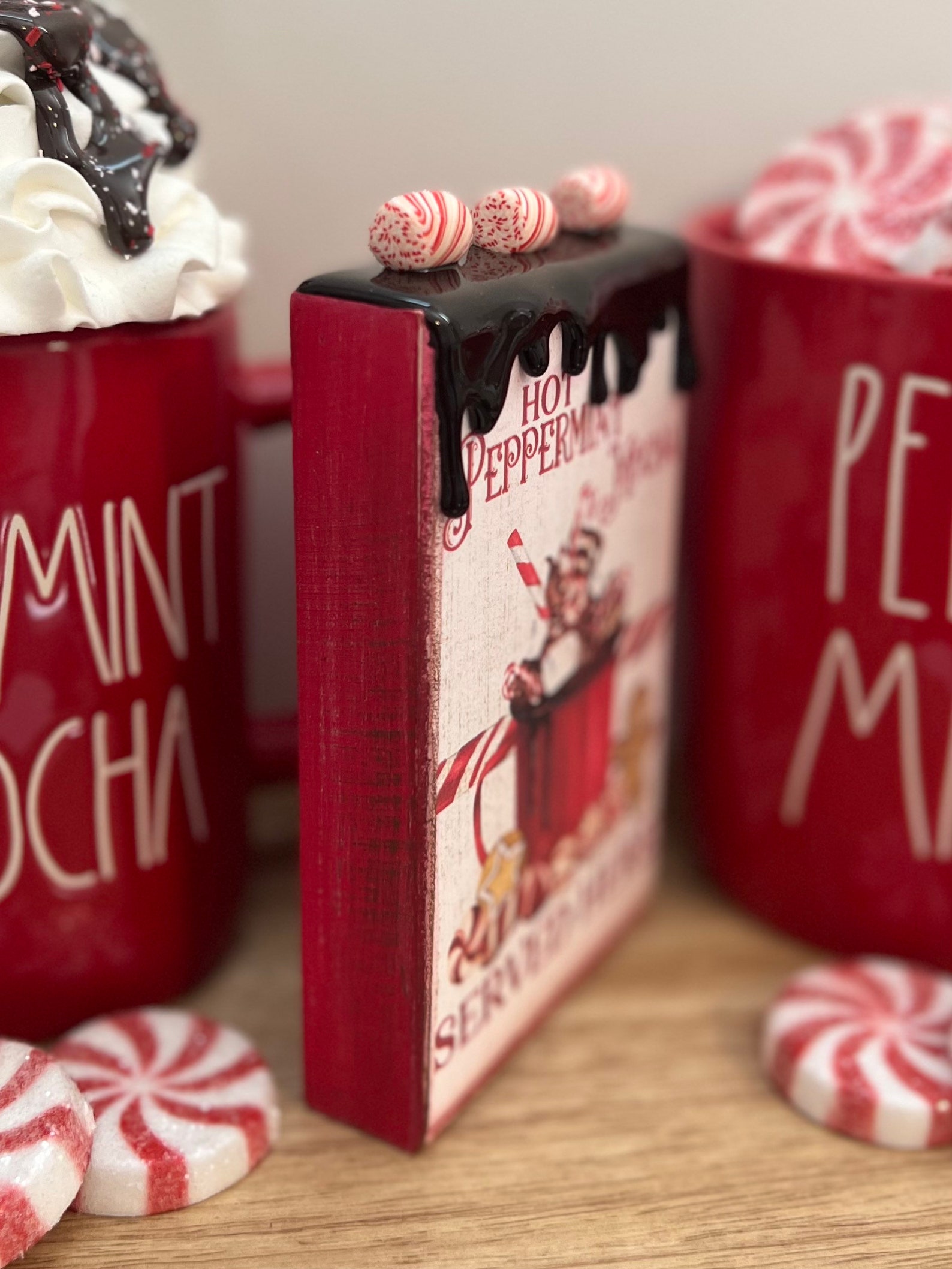 Hot Peppermint Mocha Served Here Mini Wooden Sign Peppermint - Etsy