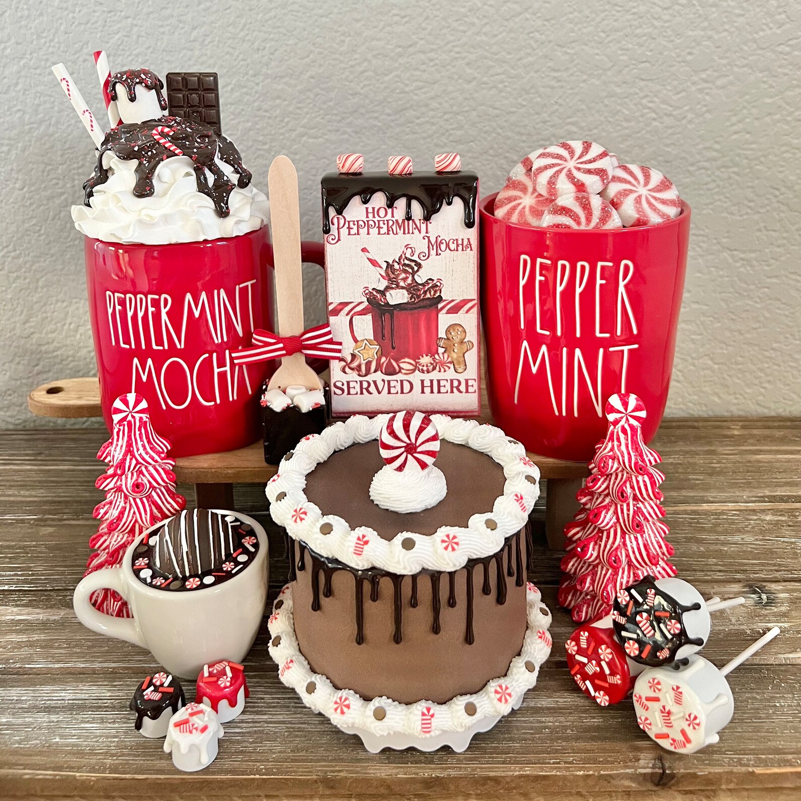 Hot Peppermint Mocha Served Here Mini Wooden Sign Peppermint - Etsy