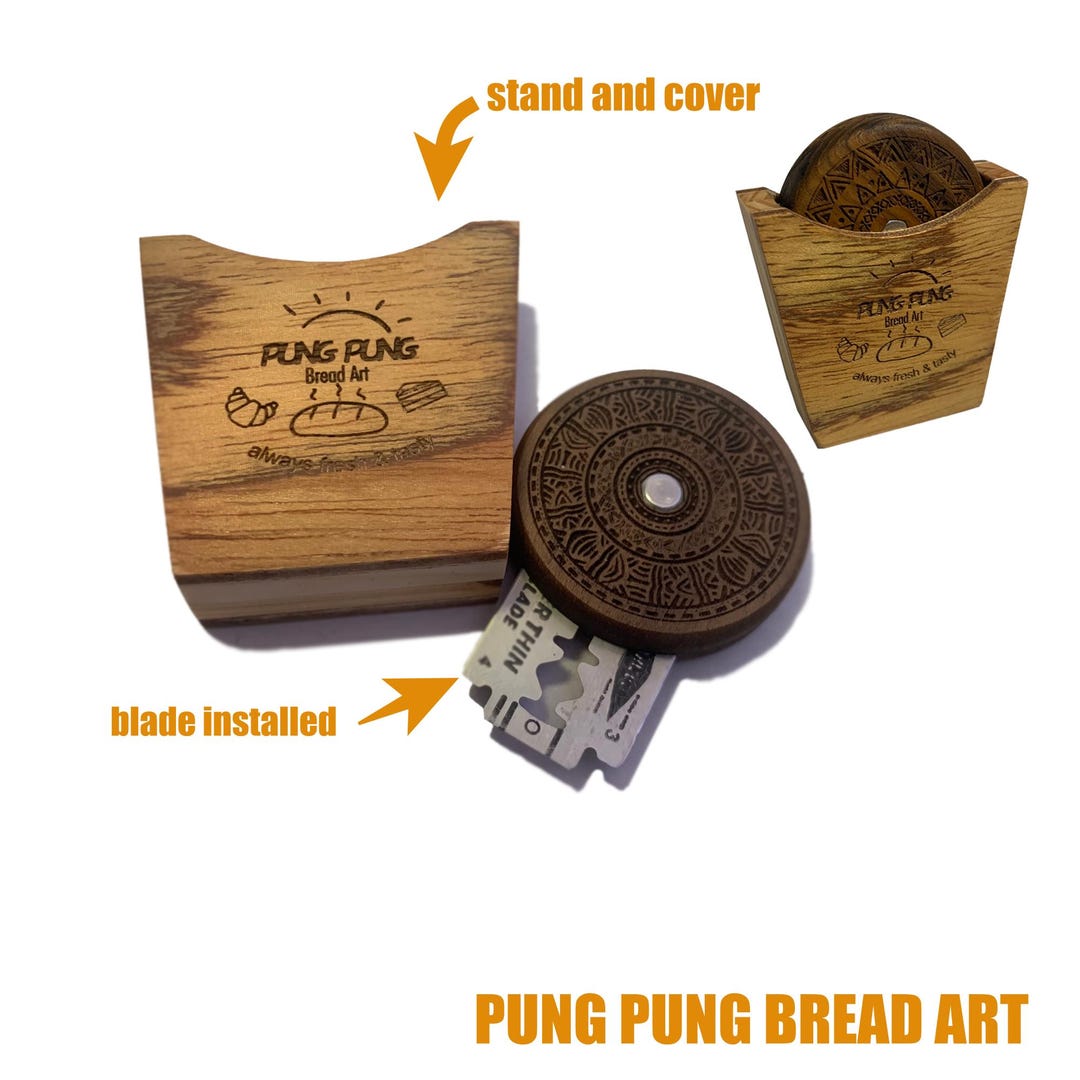 Set 2 Bread Lame Ufo Design and Custom Name Engrave With Wood Stand by ...