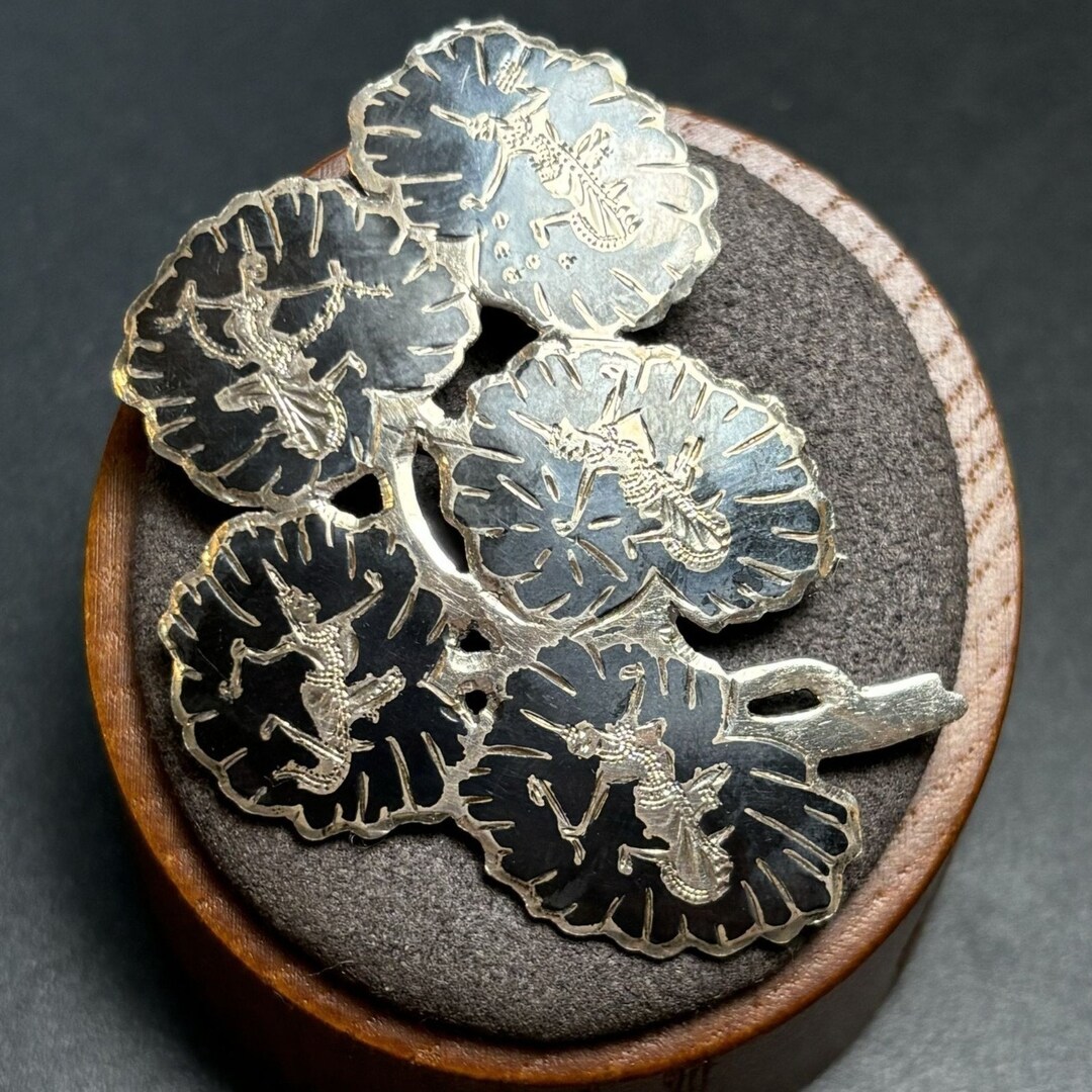 Antique SIAM Sterling Silver 925 Dancing Lady Statement Brooch Size 1. ...