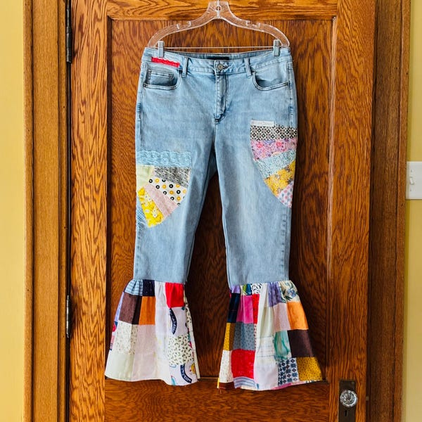 Patchwork Jeans - Etsy