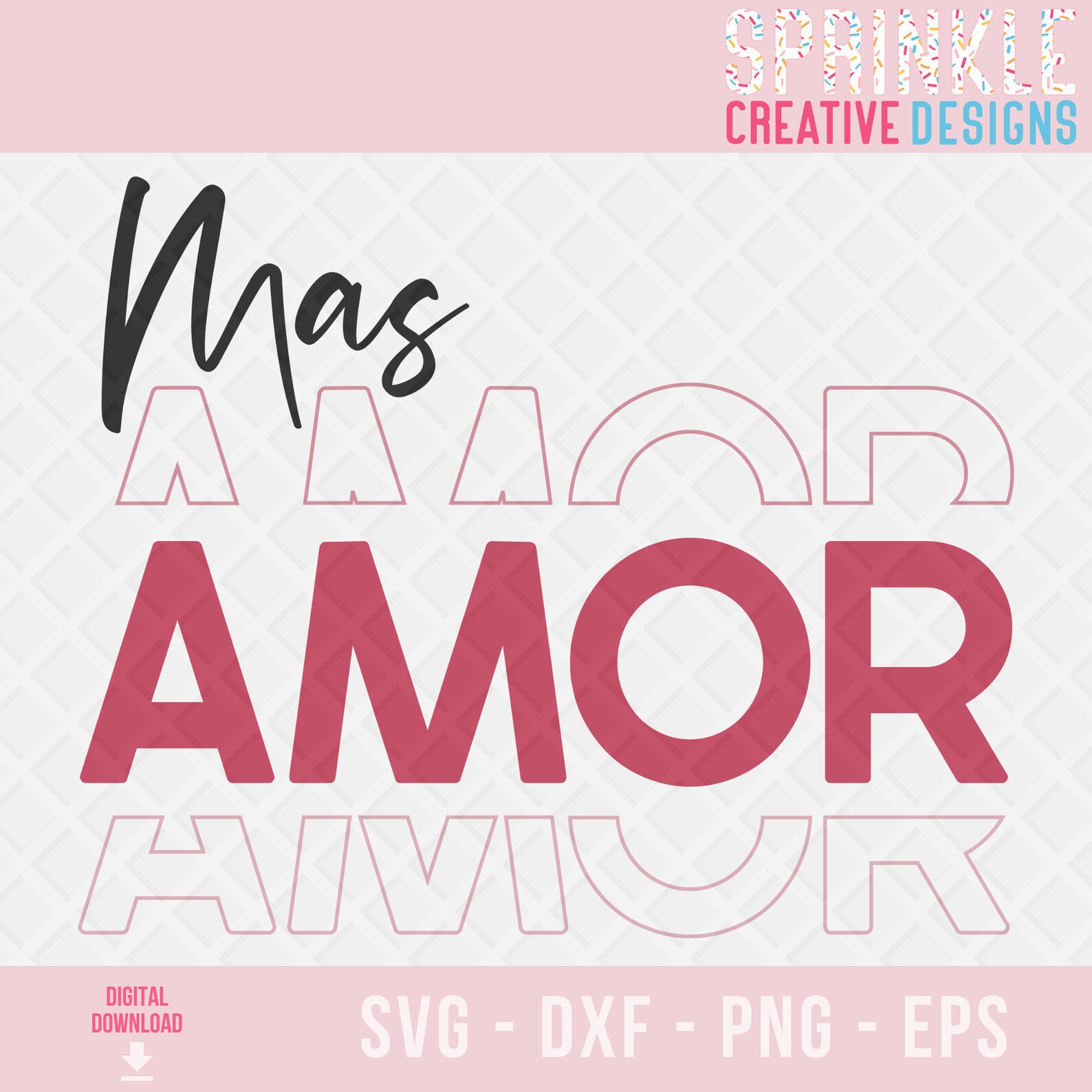 Mas Amor Svg Valentine's Day Svg Love Svg Amor Svg Silhouette Svg File ...