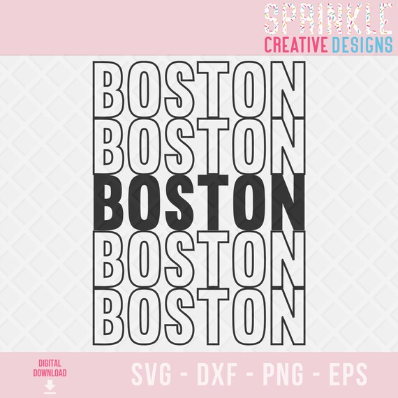 Boston Svg Retro Boston Svg Boston Outline Text Svg | Etsy