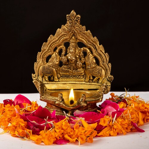 Brass Annam Lakshmi Diyalaxmi Deepam for Temple Mandir Puja - Etsy