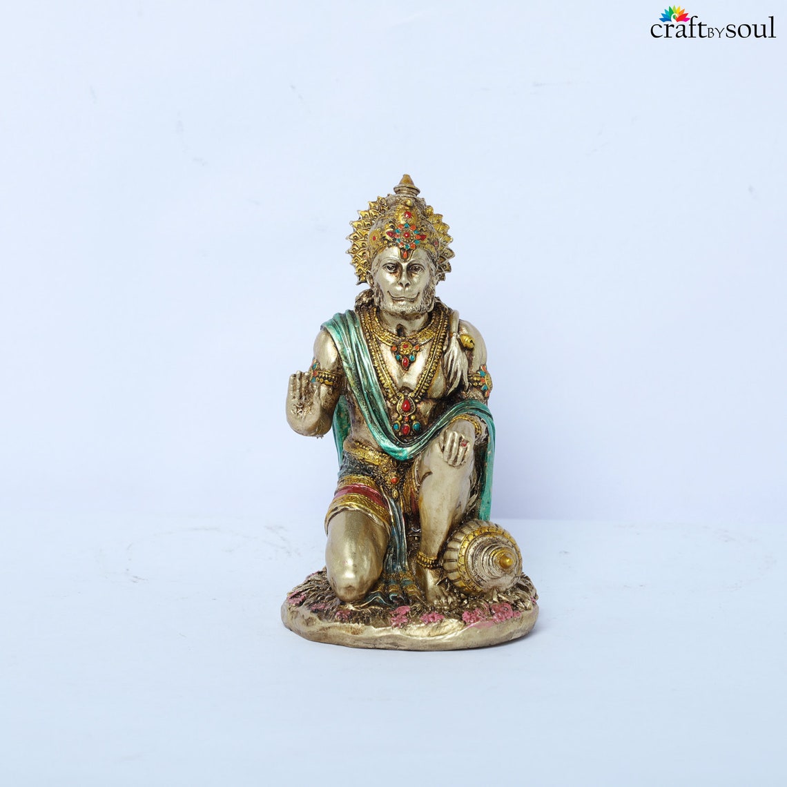 Lord Hanuman Statue,17 Cm Resin Sitting Hanuman Figurine, Resin ...
