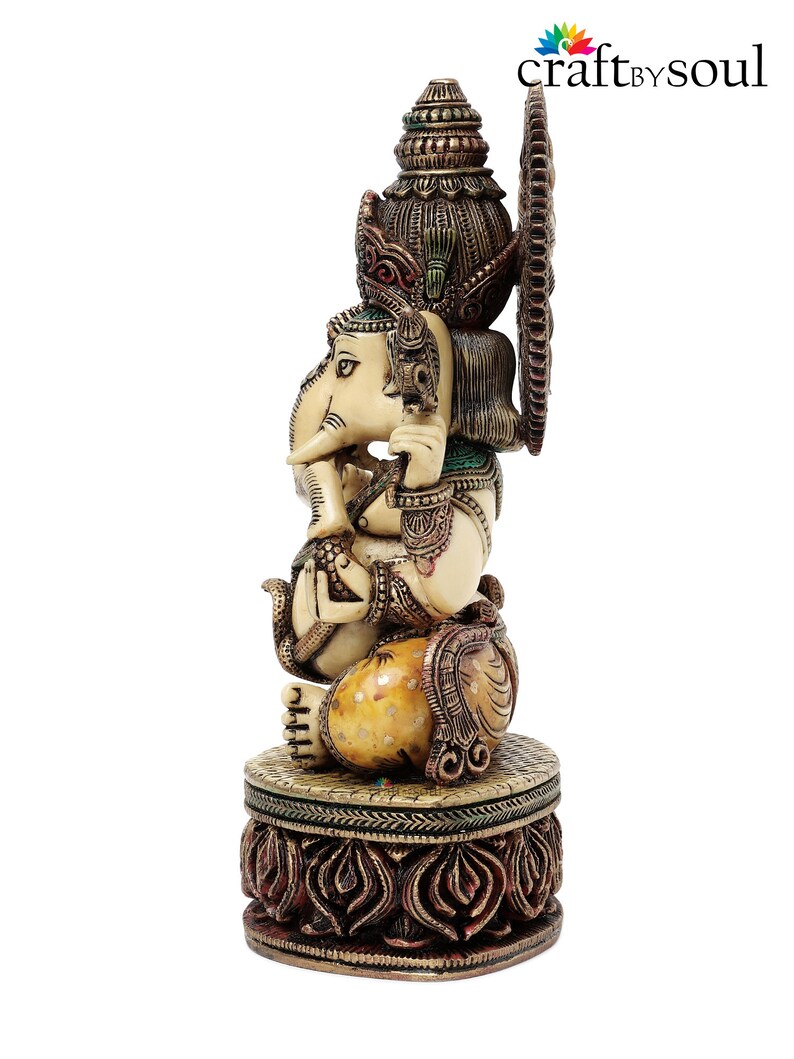 Ganesha Statue,24cm Cultured Marble Ganesh Idol,ganpathi Murthy for ...