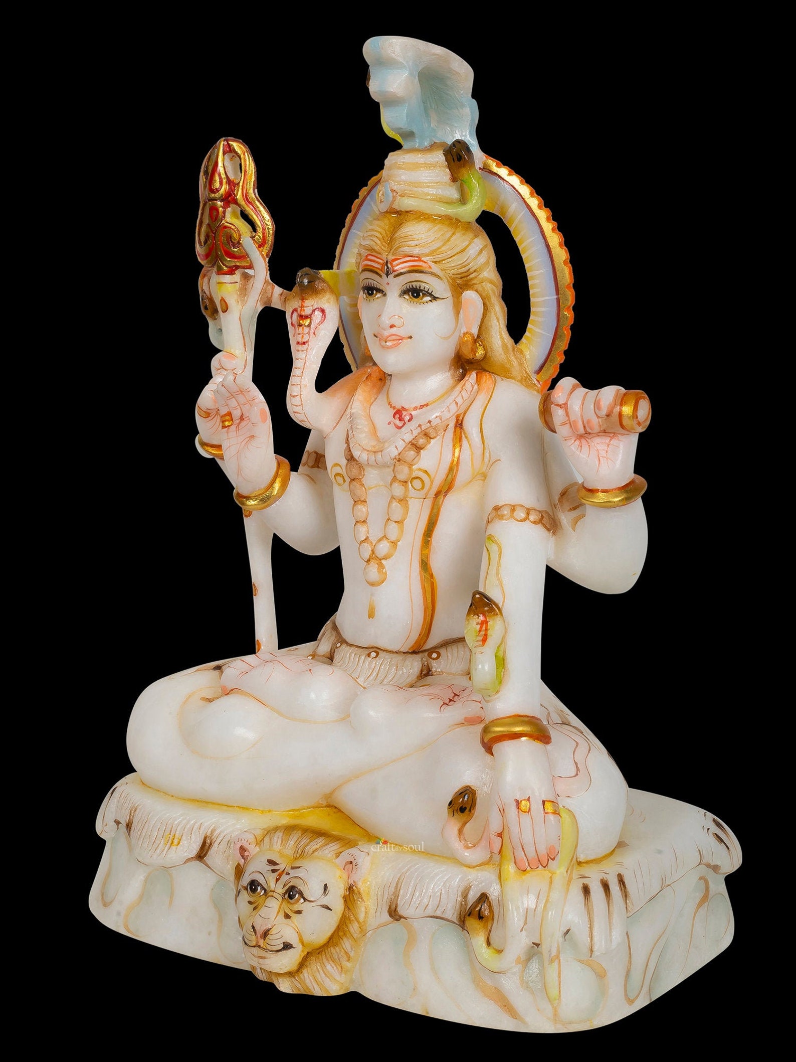 Lord Shiva Statue26cm Shiv Idol Made With Pure Marble Shiv - Etsy