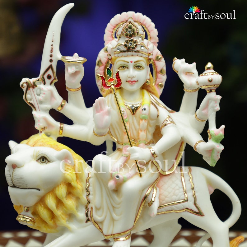Maa Durga Statue,23 Cm Resin Bengali Devi for House, Goddess Devi ...