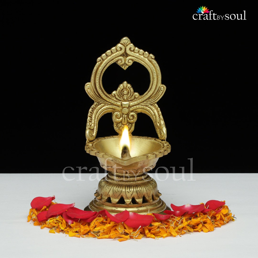 Brass Oil Dia,oil Wick Diya Indian Decor,brass Diya Stand,brass Deepak ...