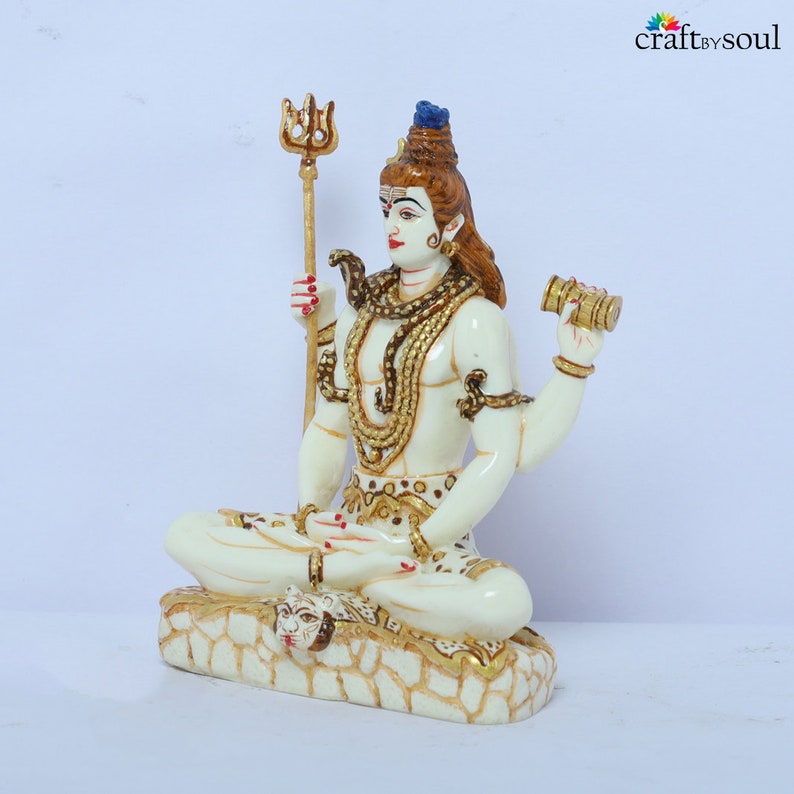 Shiva Statue 15CM Small Size Hand Painted Resin Marble Dust - Etsy